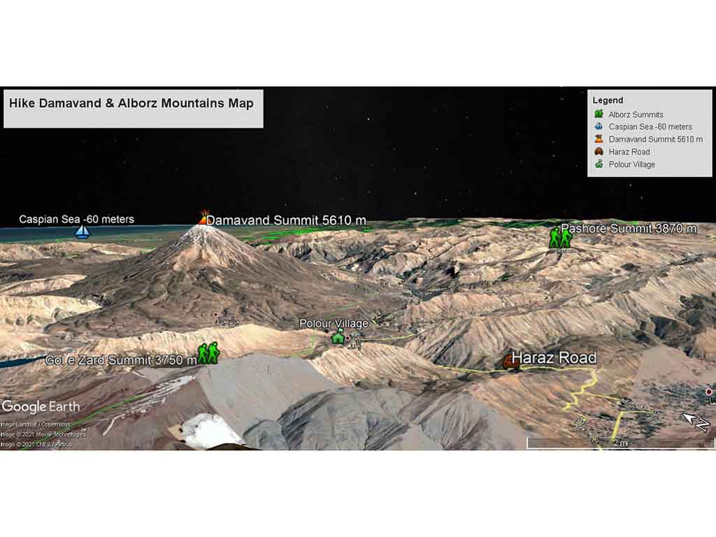 Mount Damavand Map